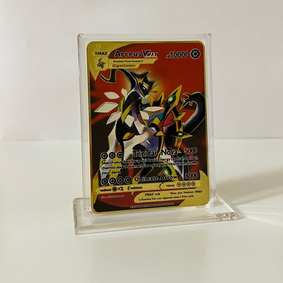 Pokemon | Other | Pokemon Arceus Vmax Gold Metal Card ...